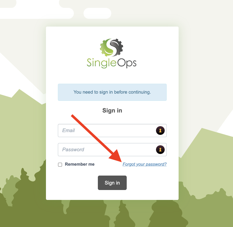 Reset Password – SingleOps