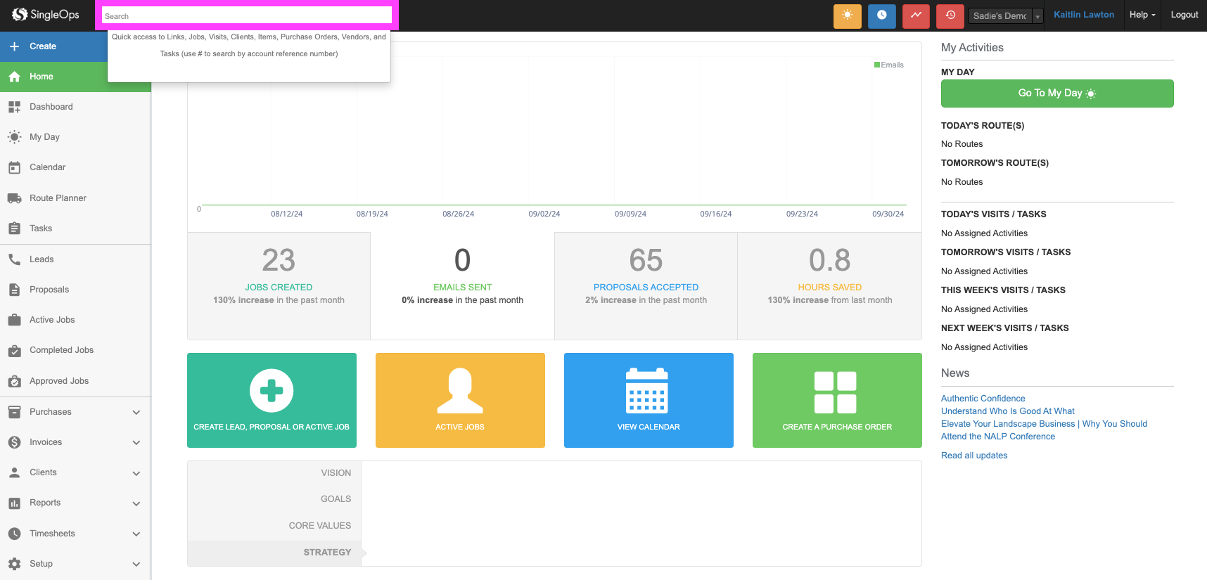 Global Search Bar – SingleOps
