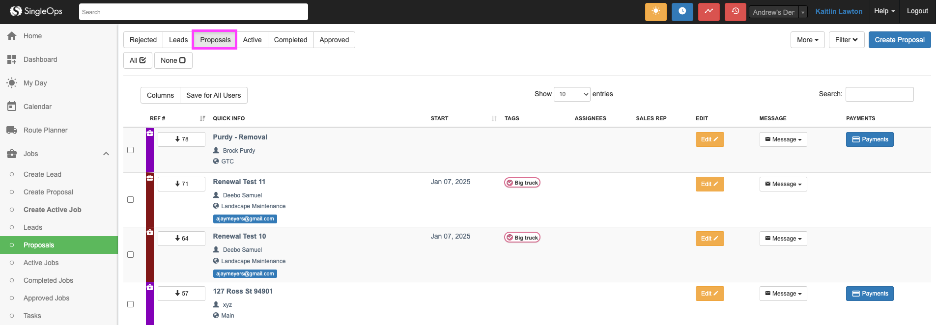 Proposal Groups – SingleOps