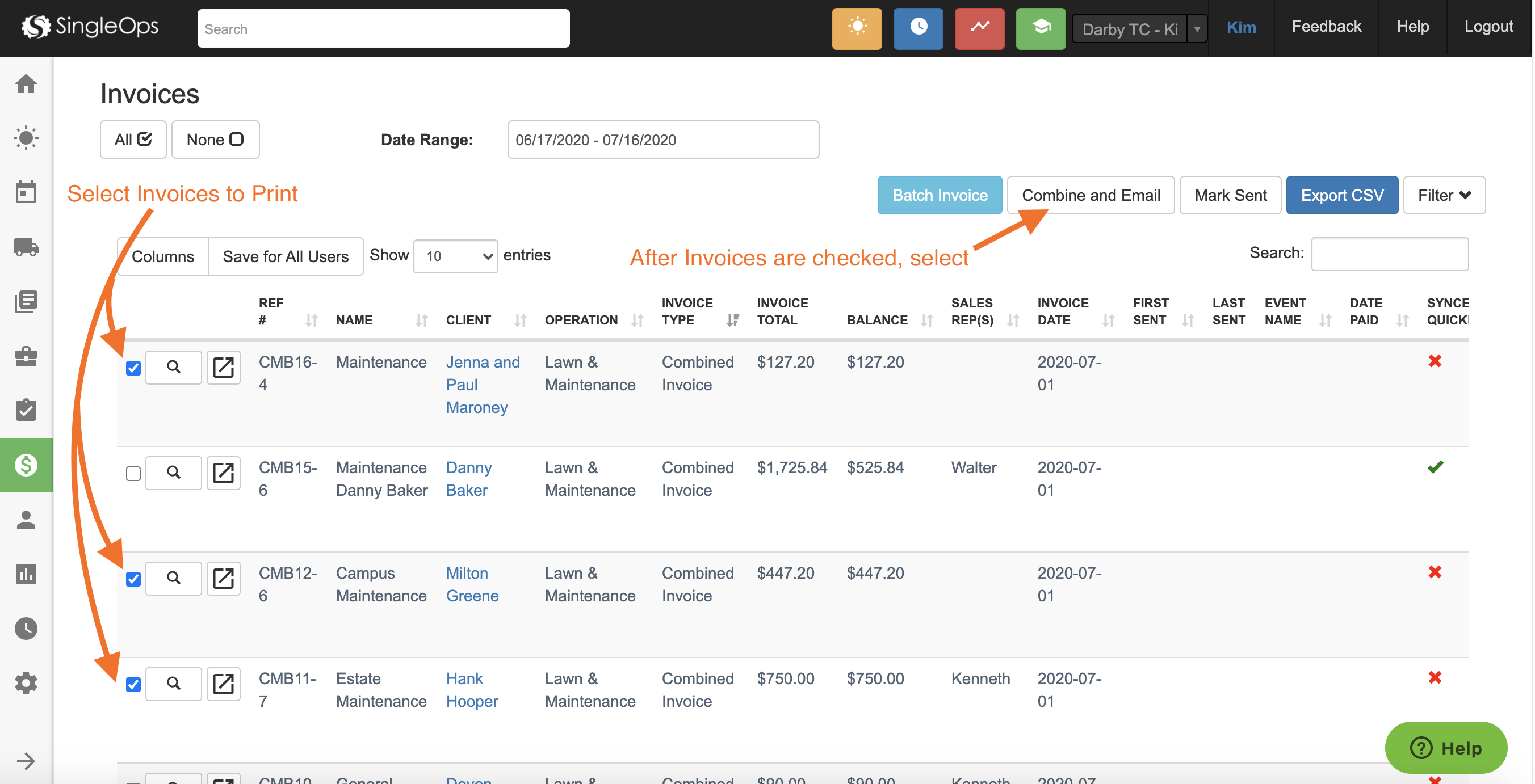 Printing Invoices – SingleOps