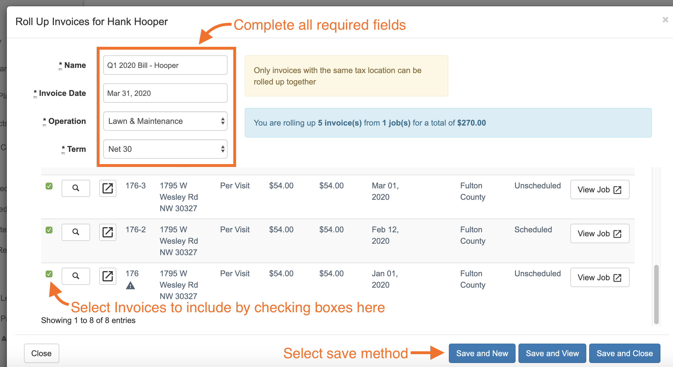 Invoice Roll Ups (RUP) – SingleOps